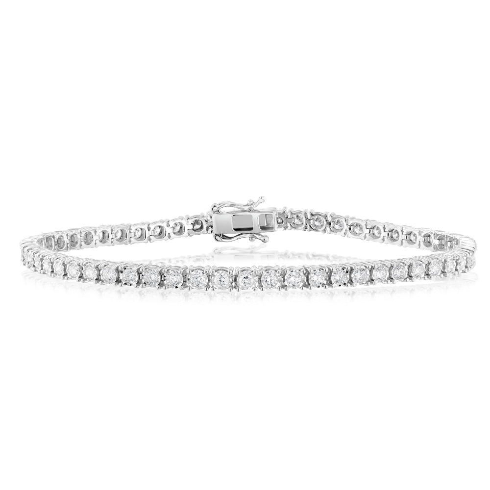 Luminesce Lab Grown 2 Carat Diamond Tennis Bracelet in 9ct White Gold – Shiels Jewellers