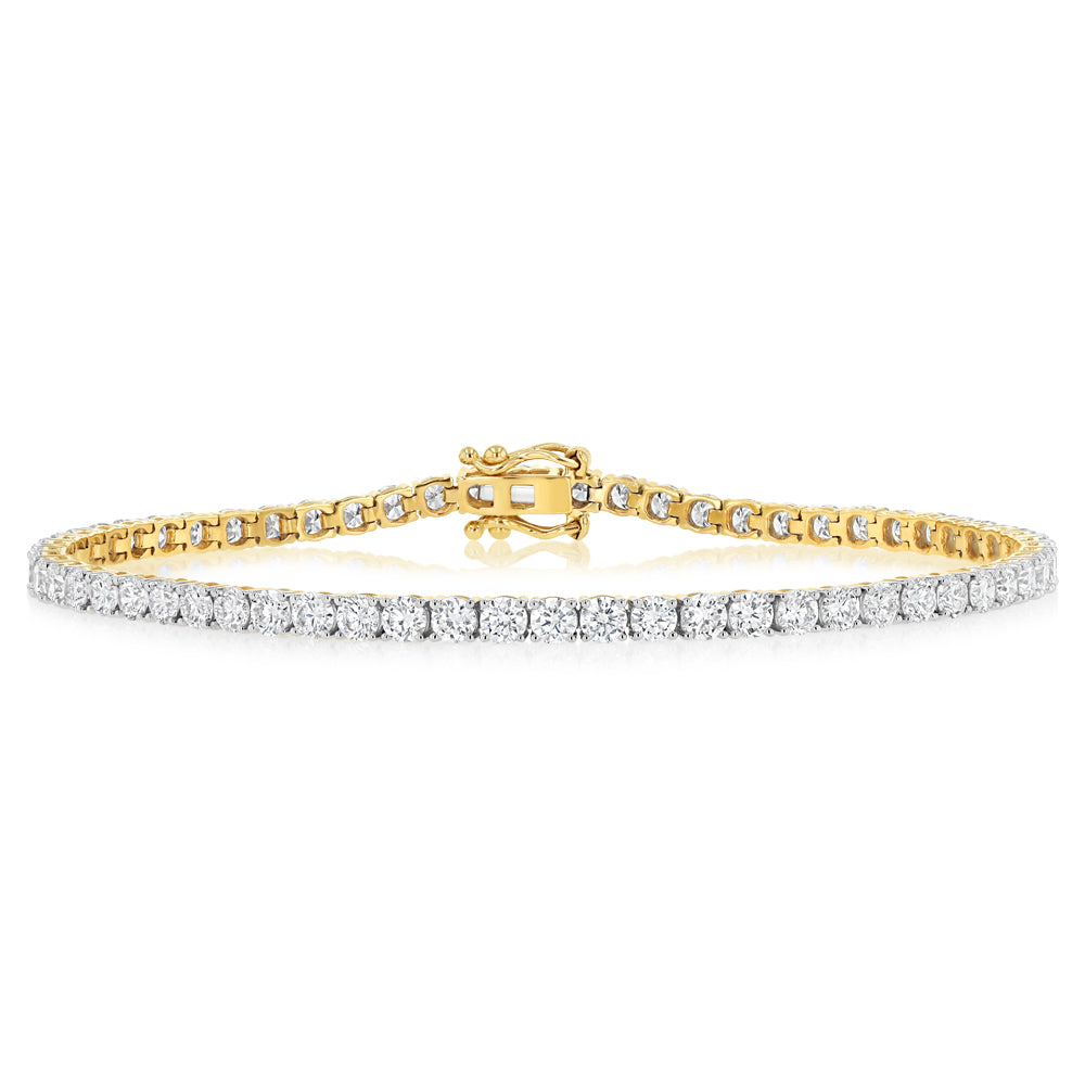 Luminesce Lab Grown 5 Carat Diamond Tennis Bracelet in 9ct Yellow Gold – Shiels Jewellers