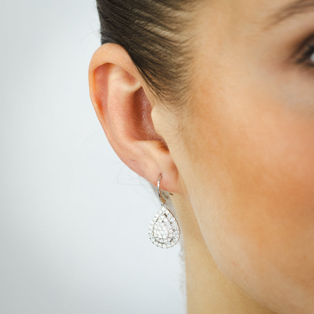 Luminesce Lab Grown 1 Carat Diamond Hook Drop Earrings in 9ct White Go ...