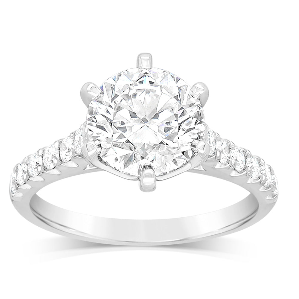 Luminesce Lab Grown 2.3 Carats Diamond Ring with 2 Carat Centre Diamon ...