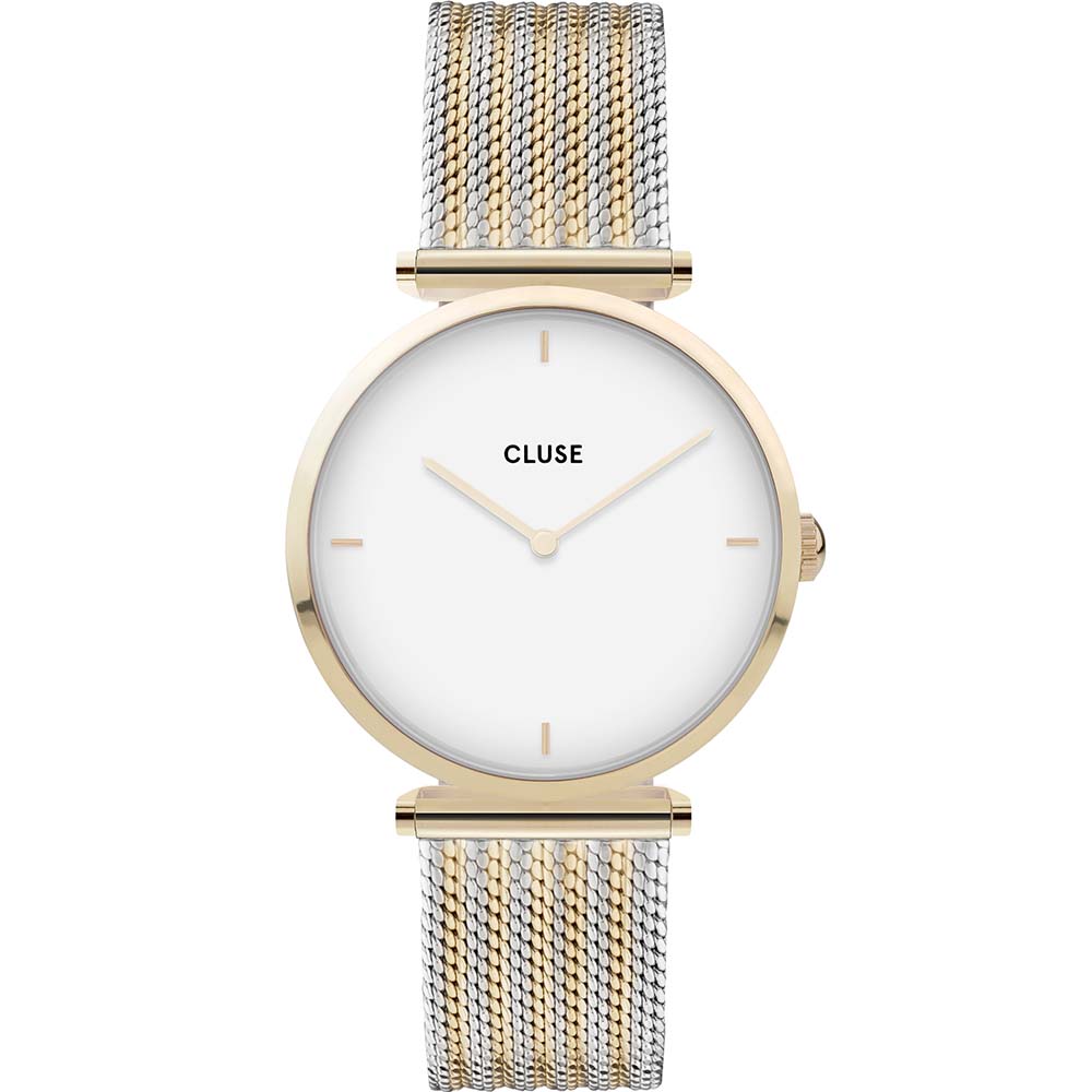 Cluse CW0101208002 Triomphe Gold and Silver Mesh Tone Womens Watch ...