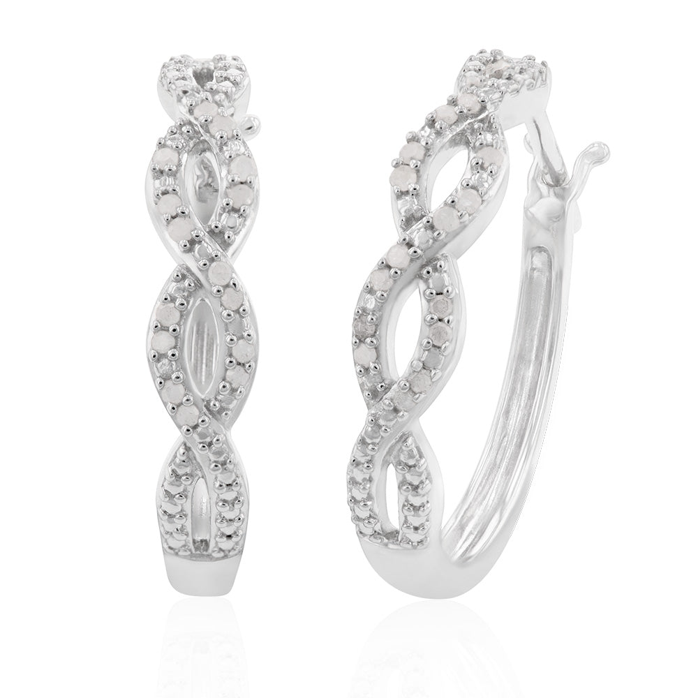 Sterling Silver Diamond Twist Hoop Earrings – Shiels Jewellers