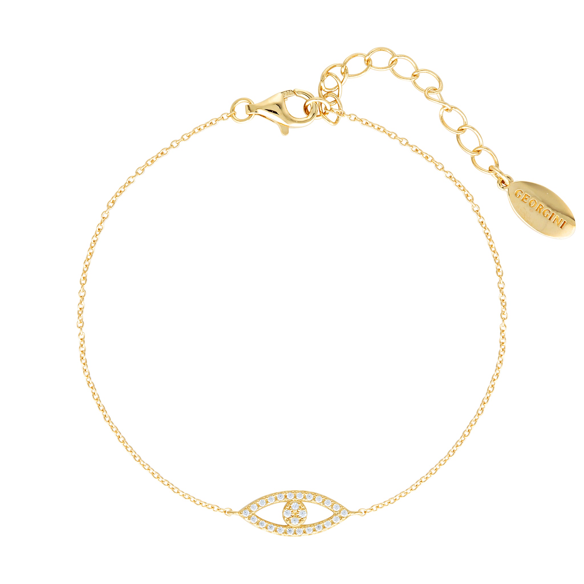 Georgini Rock Star Gold Plated Sterling Silver Evil Eye Bracelet ...