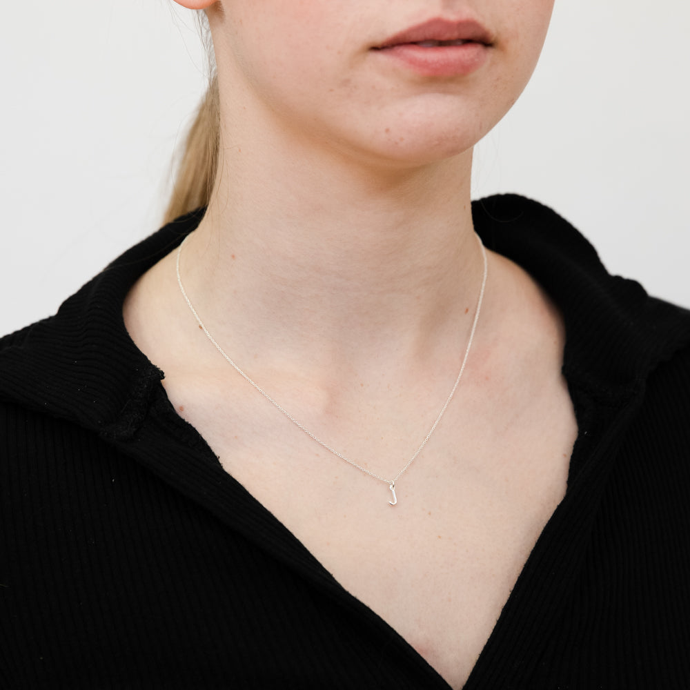 Sterling Silver Initial Letter "J" Pendant On 45cm Chain – Shiels Jewellers