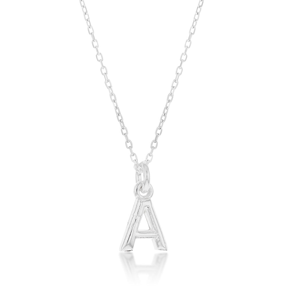 Sterling Silver Initial Letter "A" Pendant On 45cm Chain – Shiels Jewellers