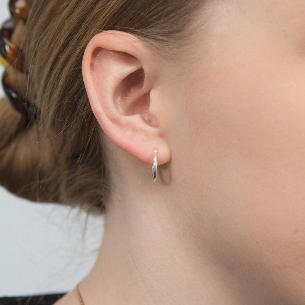 Sterling Silver Plain 10mm Hoop Earrings – Shiels Jewellers