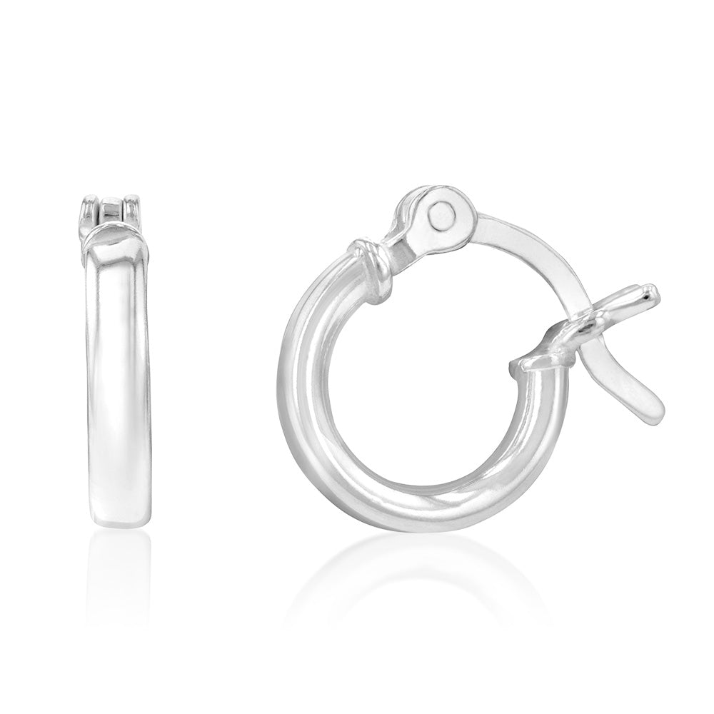Sterling Silver Plain Round 10mm Hoop Earrings – Shiels Jewellers