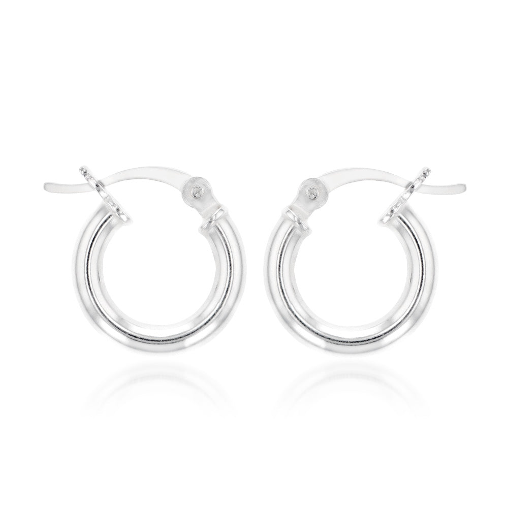 Sterling Silver Plain 12mm Hoop Earrings – Shiels Jewellers