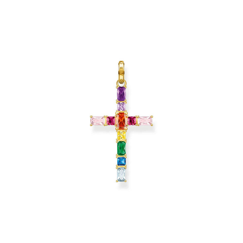 Thomas Sabo Sterling Silver Gold Plated Rainbow Heritage Deco Cross ...