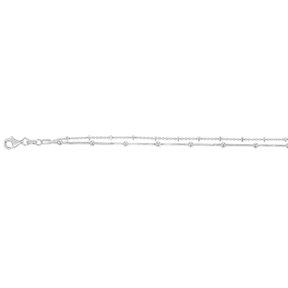 Sterling Silver Fancy Twin Chain 29cm Anklet – Shiels Jewellers