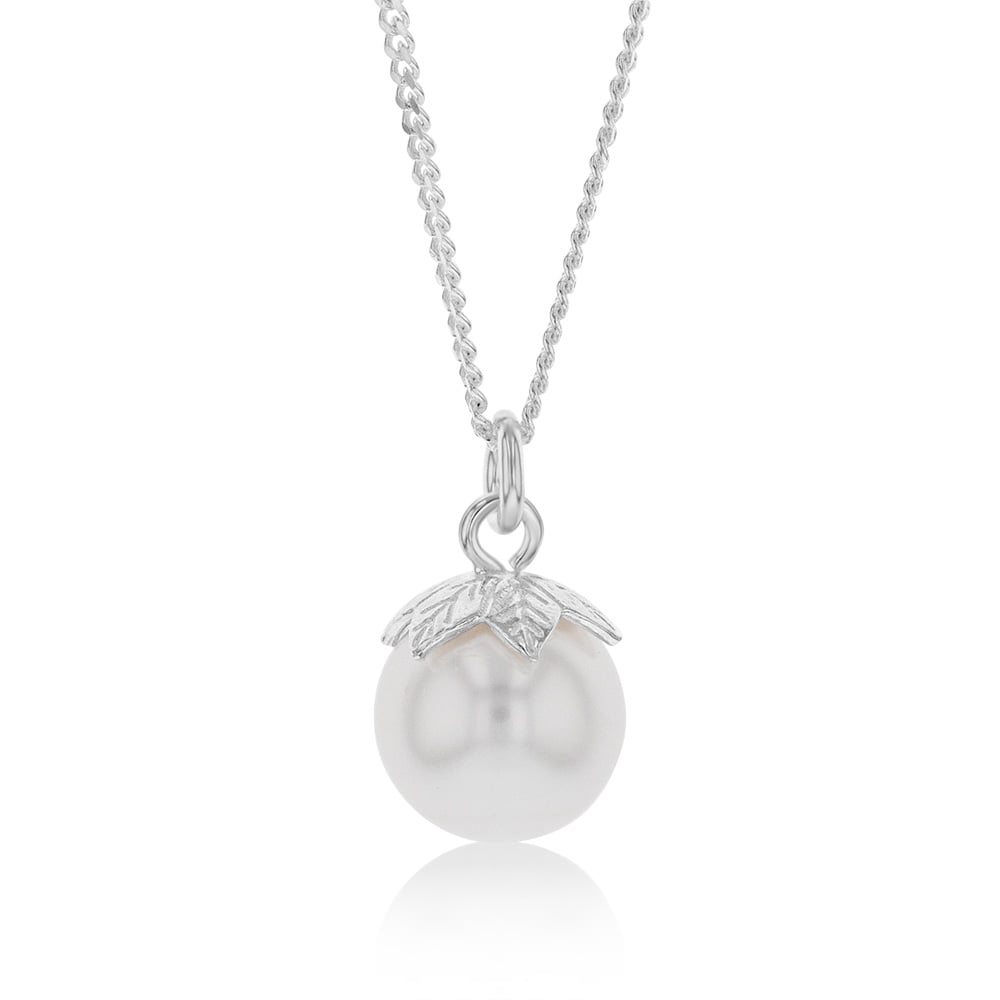 Sterling Silver Single Pearl Pendant On 45cm Chain – Shiels Jewellers