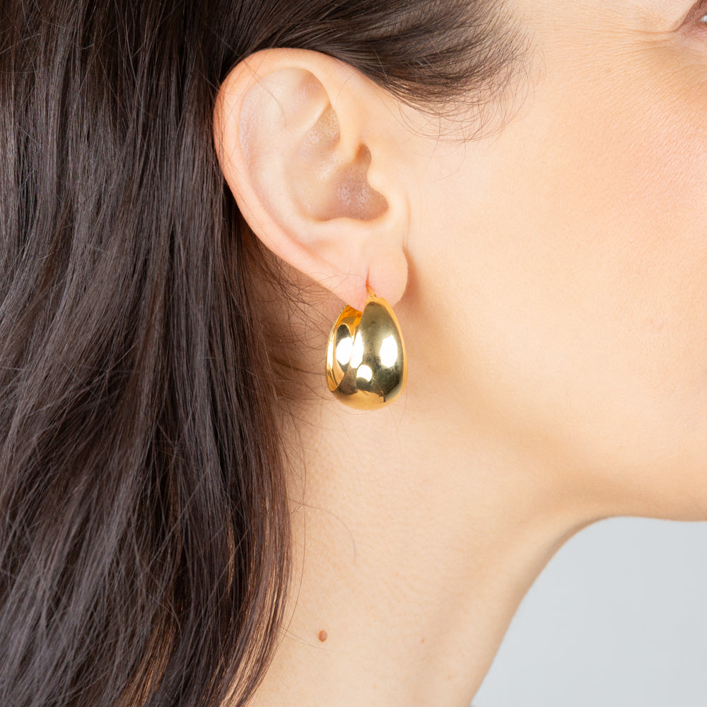 Sterling Silver Gold Plated Broad Plain 20mm Hoop Earrings – Shiels ...
