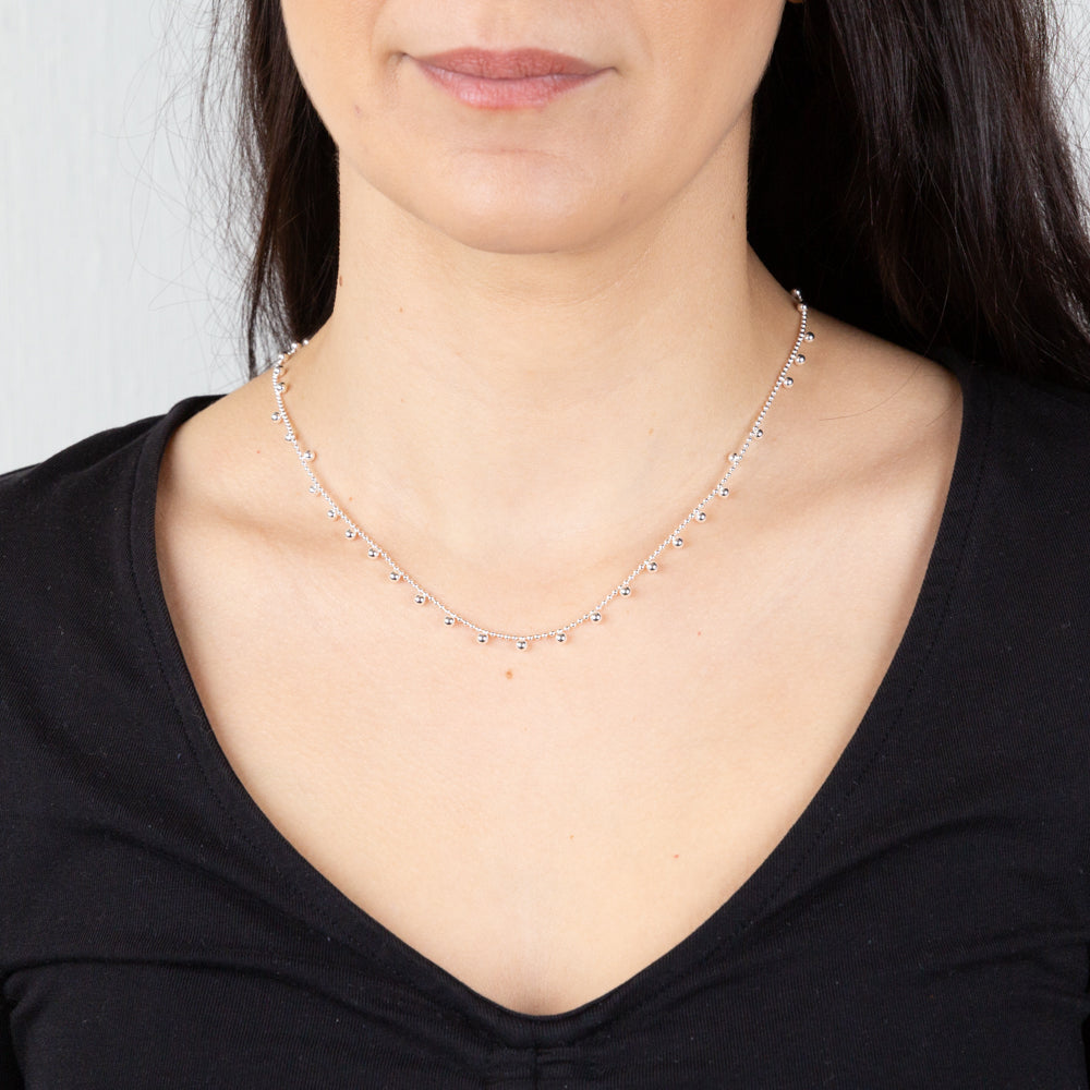 Sterling Silver Ball Charms On 45cm Ball Chain – Shiels Jewellers