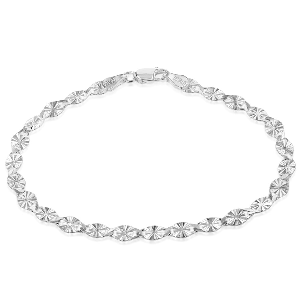 Sterling Silver Fancy Diamond Cut 19cm Bracelet – Shiels Jewellers