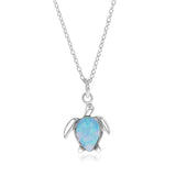 Sterling Silver Turtles Blue Opal Glass Pedant With 45cm Chain– Shiels ...