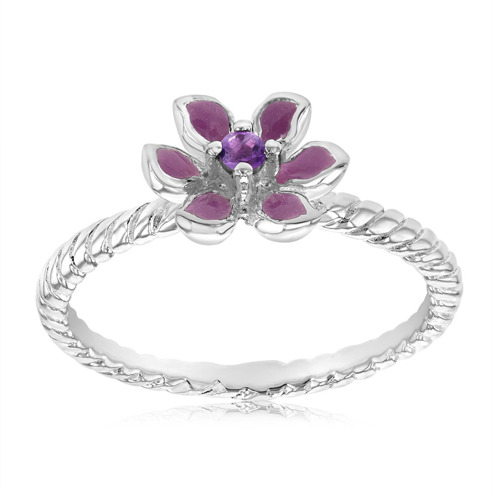 Sterling Silver Amethyst Flower Ring – Shiels Jewellers