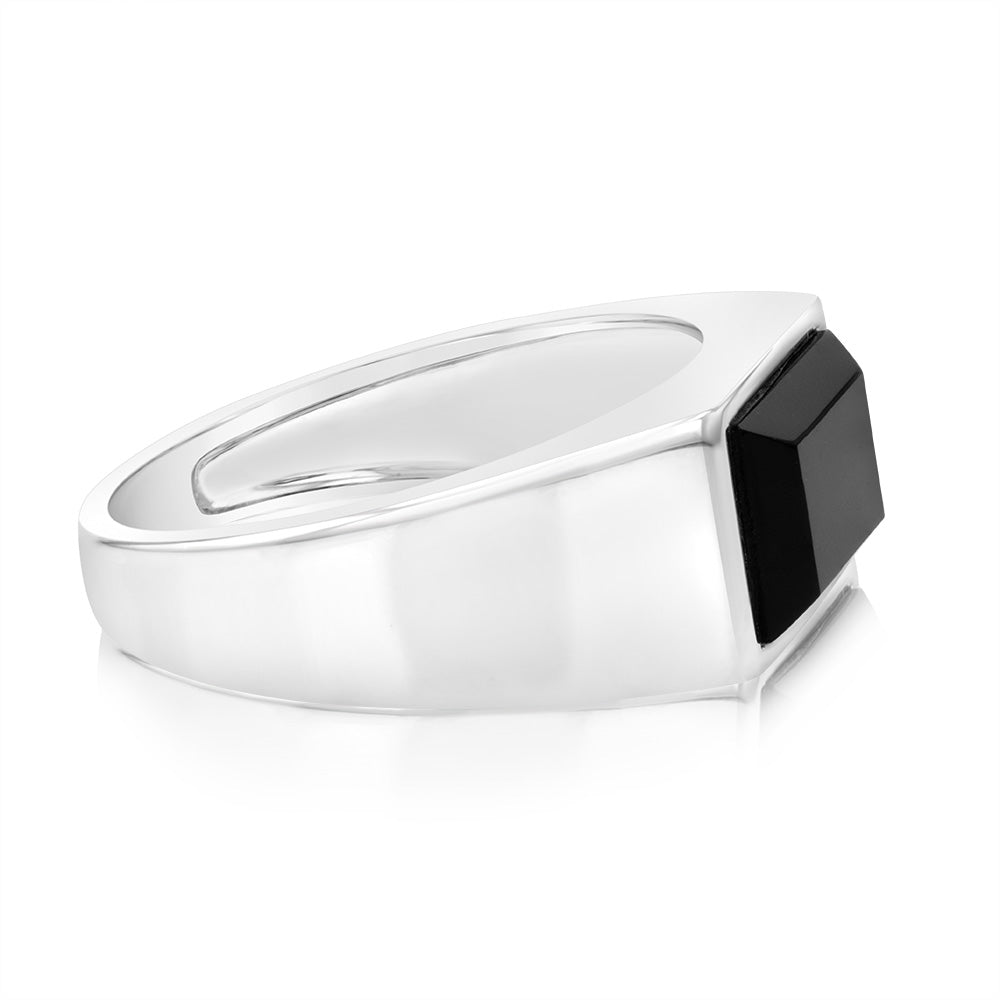 Sterling Silver Rectangular Black Onyx Ring – Shiels Jewellers