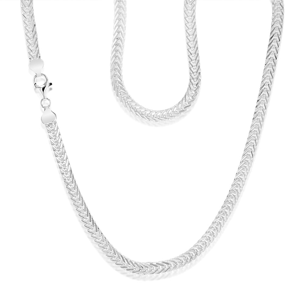 Sterling Silver Foxtail Flat 55cm Chain – Shiels Jewellers
