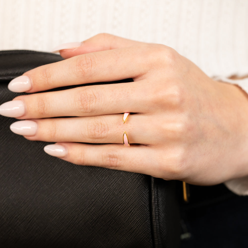Sterling Silver Pink Enamel Open Ring – Shiels Jewellers