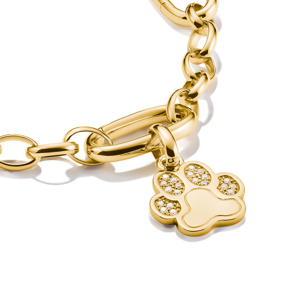 Thomas Sabo CC Connect Yellow Gold-Plated Paw Print CZ – Shiels Jewellers