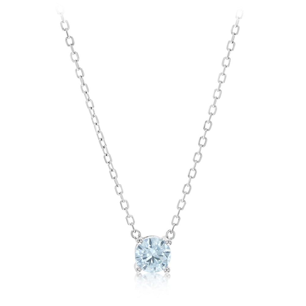 Sterling Silver Blue CZ with 40+5cm Chain– Shiels Jewellers