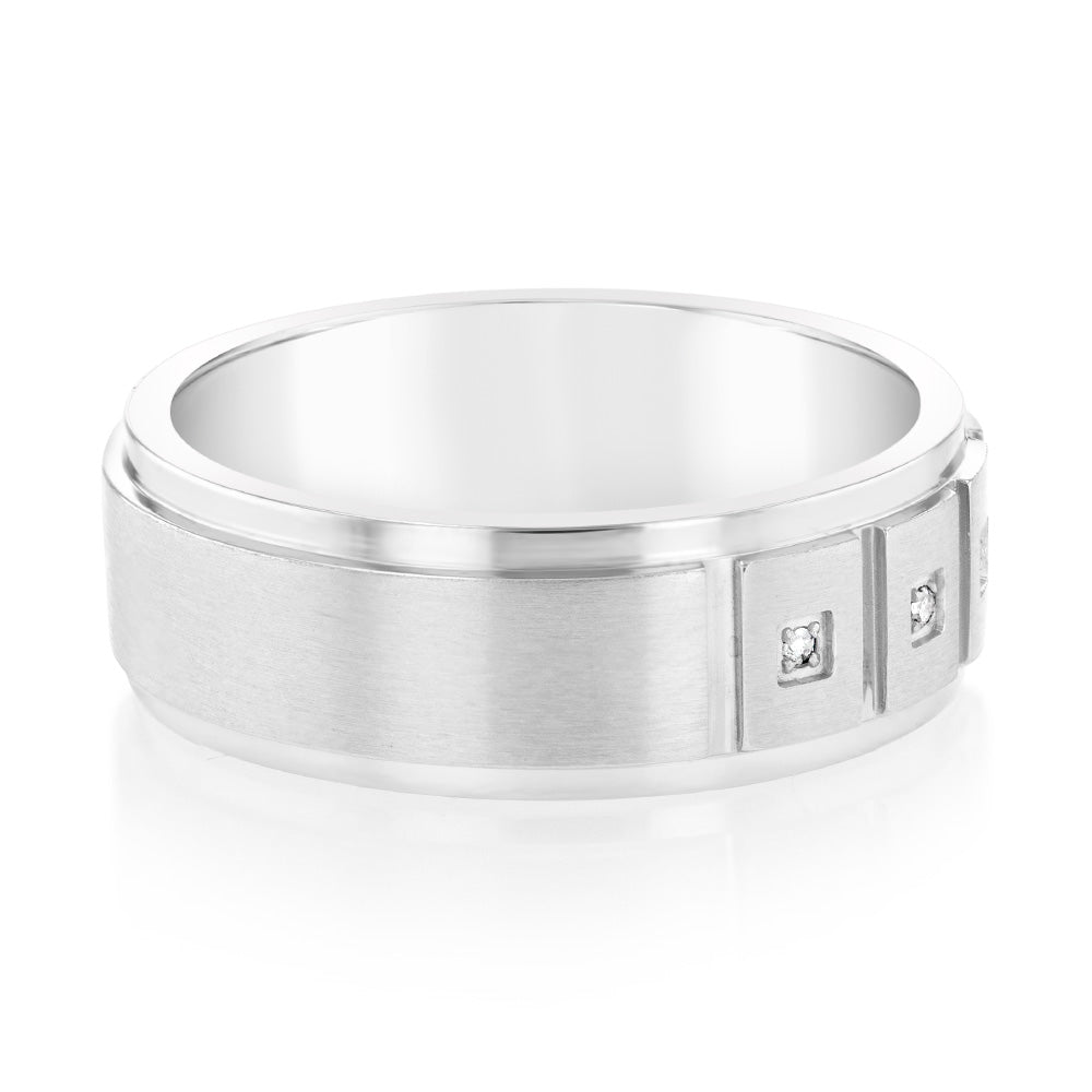 Forte stainless Steel Matt Finish 8mm Wide Ring – Shiels Jewellers