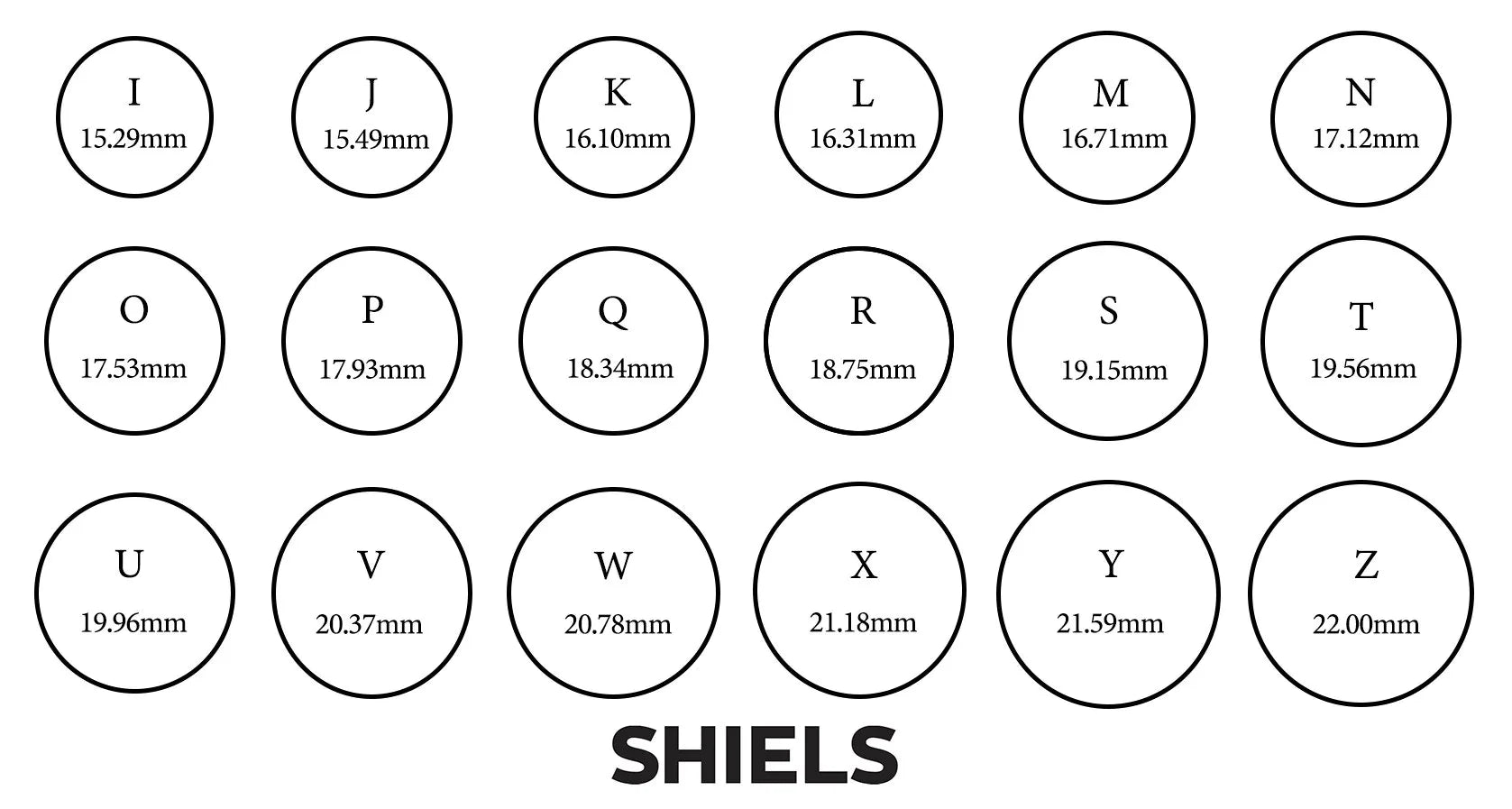 Ring Size Chart Find Your Australian Ring Size In Letters Shiels Ring Size Chart Find Your Australian Ring Size In Letters Shiels