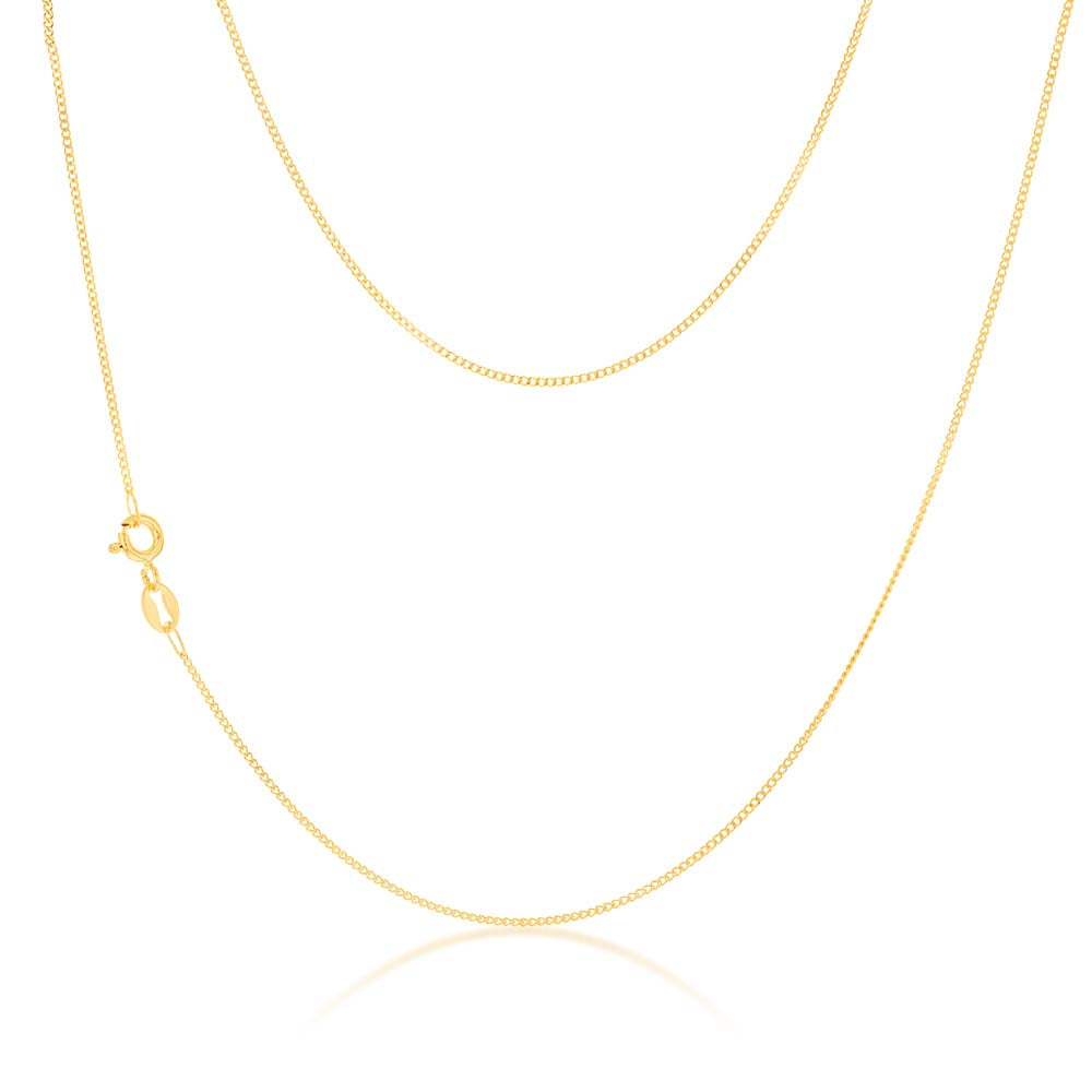9ct Yellow SOLID Gold 30 Gauge Curb 40cm Chain – Shiels Jewellers