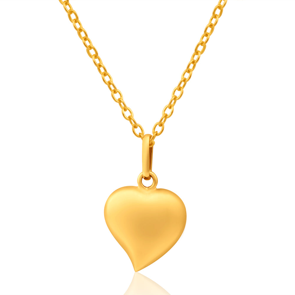 9ct Yellow Gold Plain Heart Pendant – Shiels Jewellers