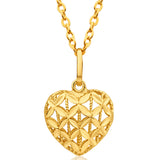 9ct Yellow Gold Diamond Cut Heart Pendant – Shiels Jewellers