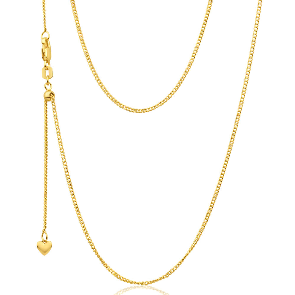 9ct Yellow Gold Silver Filled Extend 45cm Curb Chain 40 Gauge – Shiels ...
