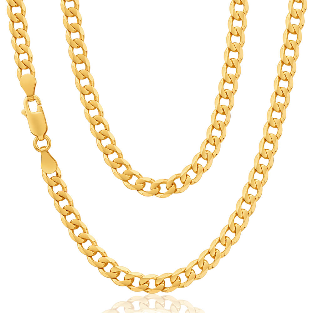9ct Yellow Solid Gold 55cm 120 Gauge Curb Chain– Shiels Jewellers
