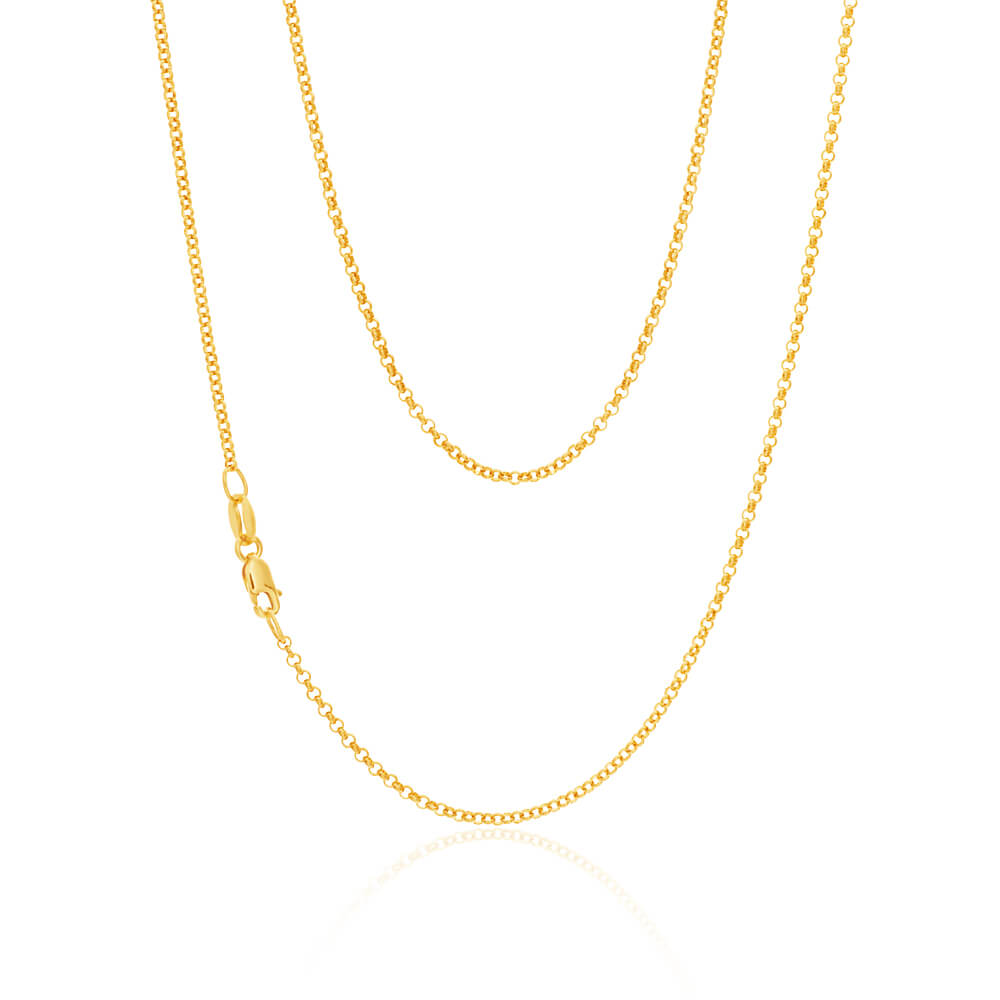 9ct Yellow Solid Gold 1.6mm Belcher Chain 45cm – Shiels Jewellers