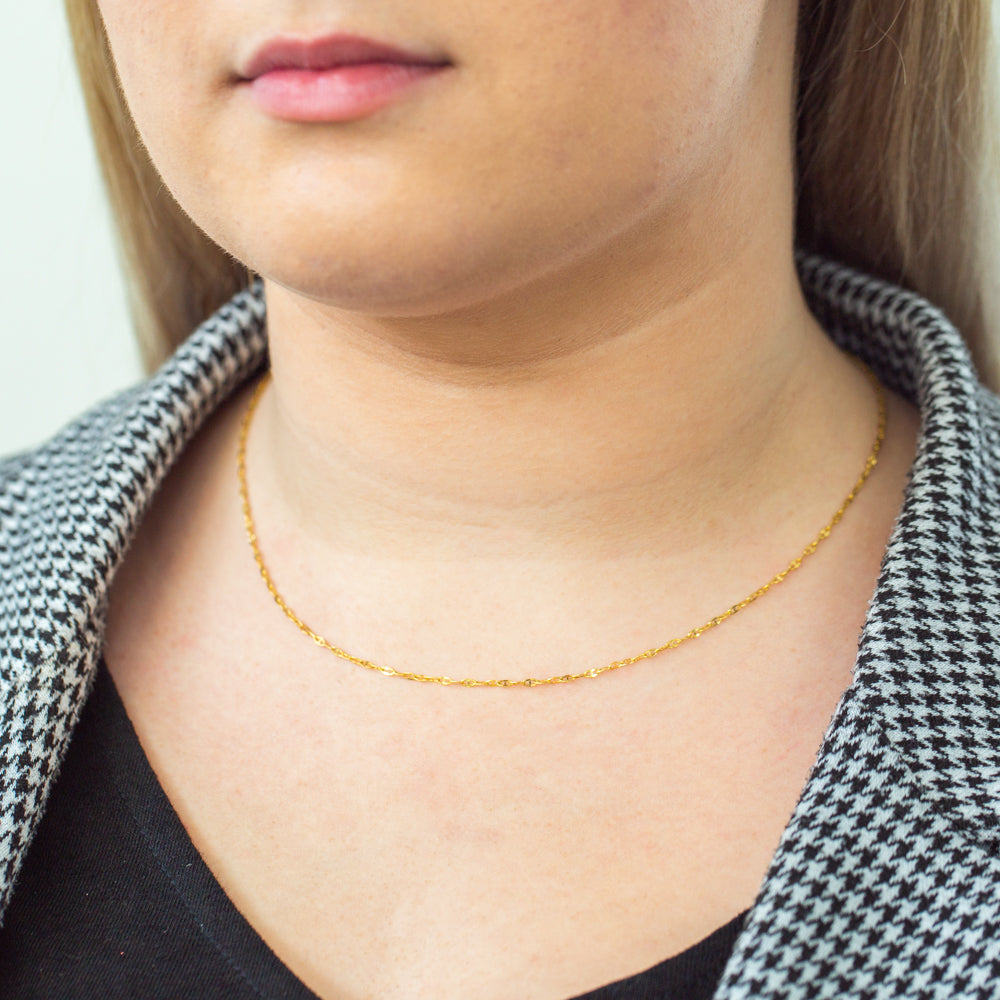 9CT Yellow Gold Mini Flat Rambo 45cm Chain – Shiels Jewellers