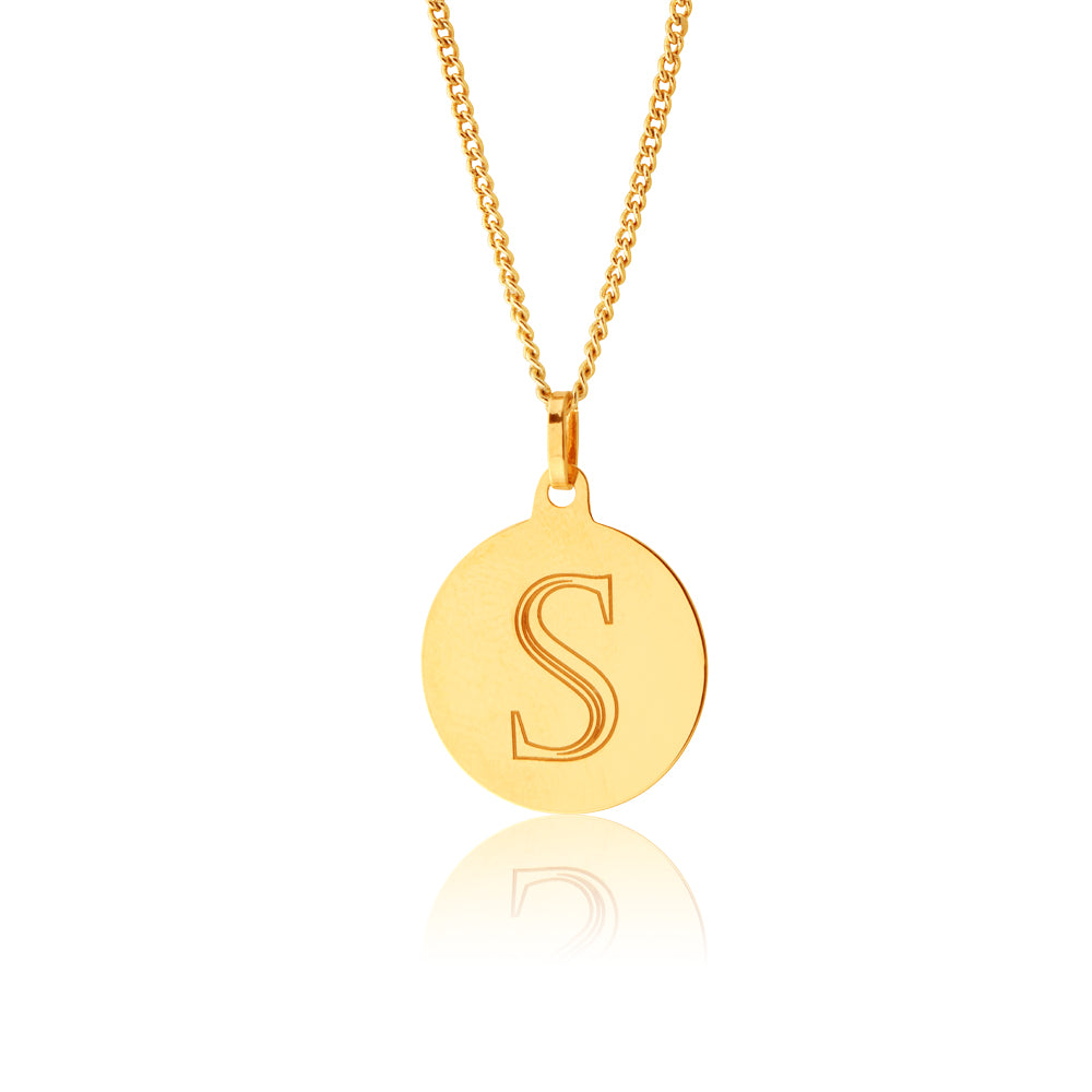 9ct Yellow Gold Initial "S" Pendant – Shiels Jewellers