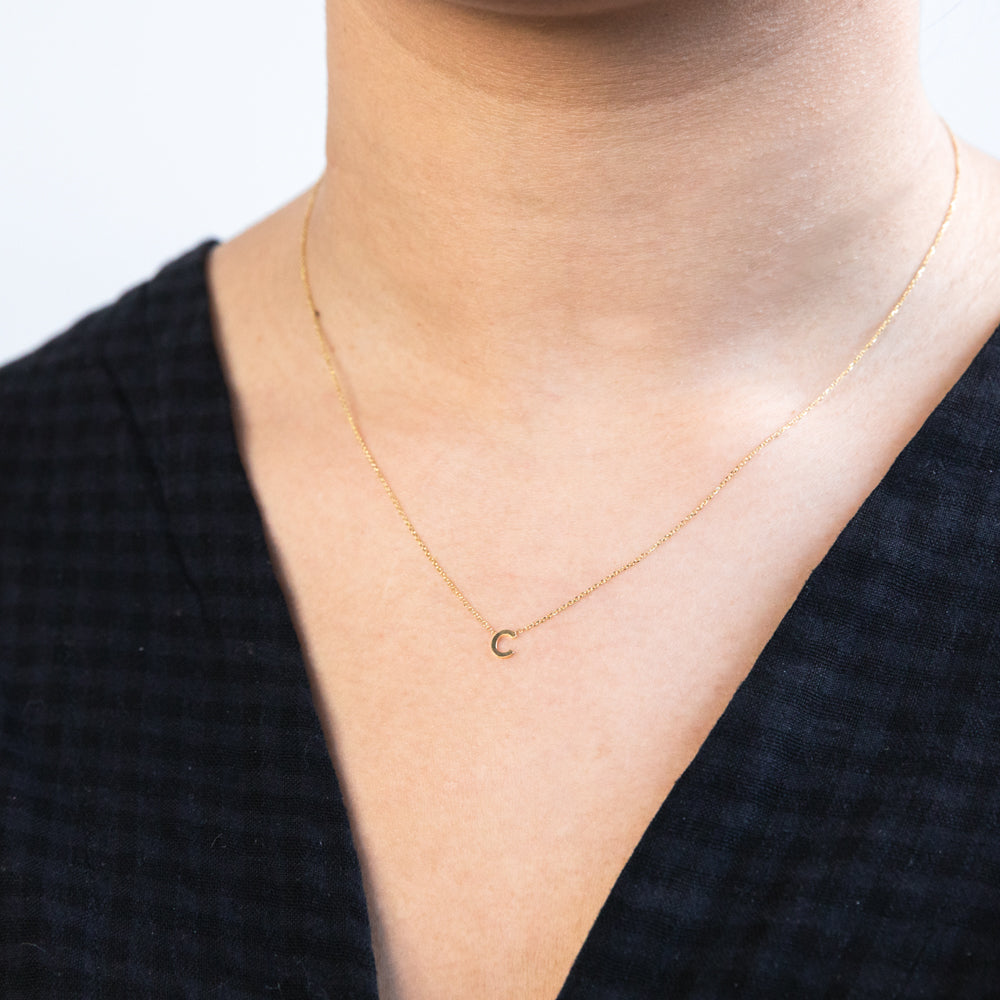 9ct Yellow Gold Initial "C" Pendant on 43cm Chain – Shiels Jewellers
