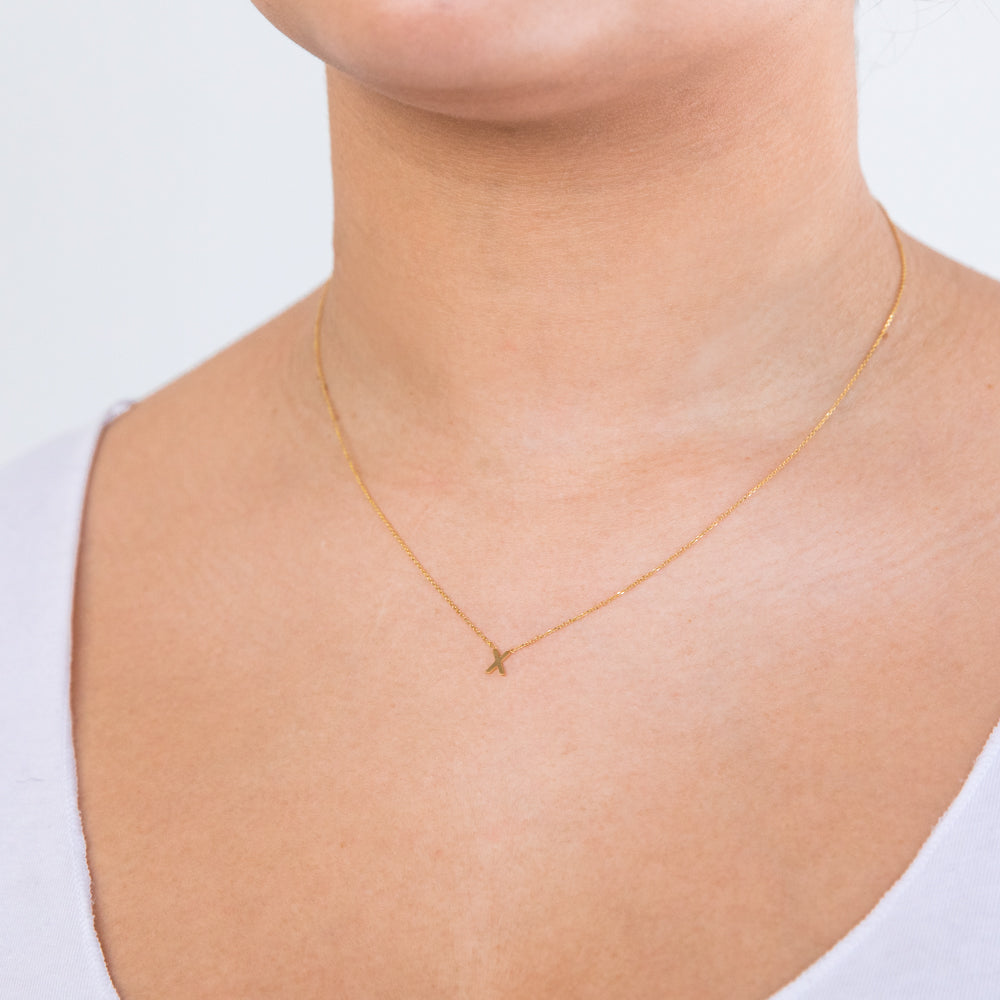 9ct Yellow Gold Initial "X" Pendant on 43cm Chain – Shiels Jewellers