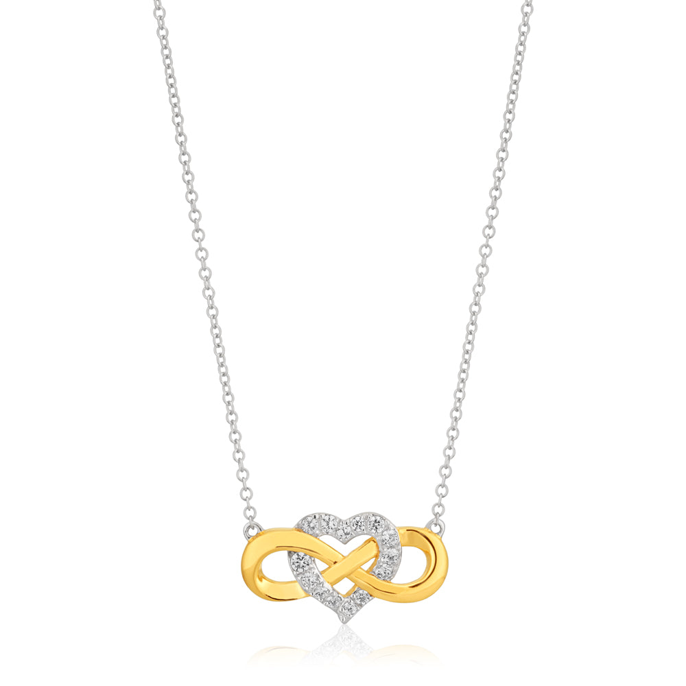 9ct Yellow Gold Heart & Infinity Pendant on Chain – Shiels Jewellers