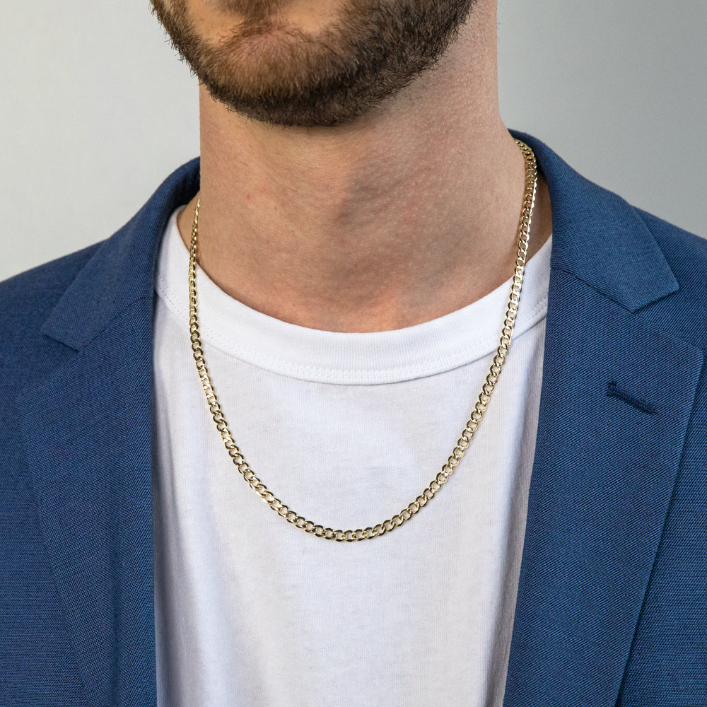 9ct Yellow Gold Silver Filled Flat 55cm Curb Chain – Shiels Jewellers