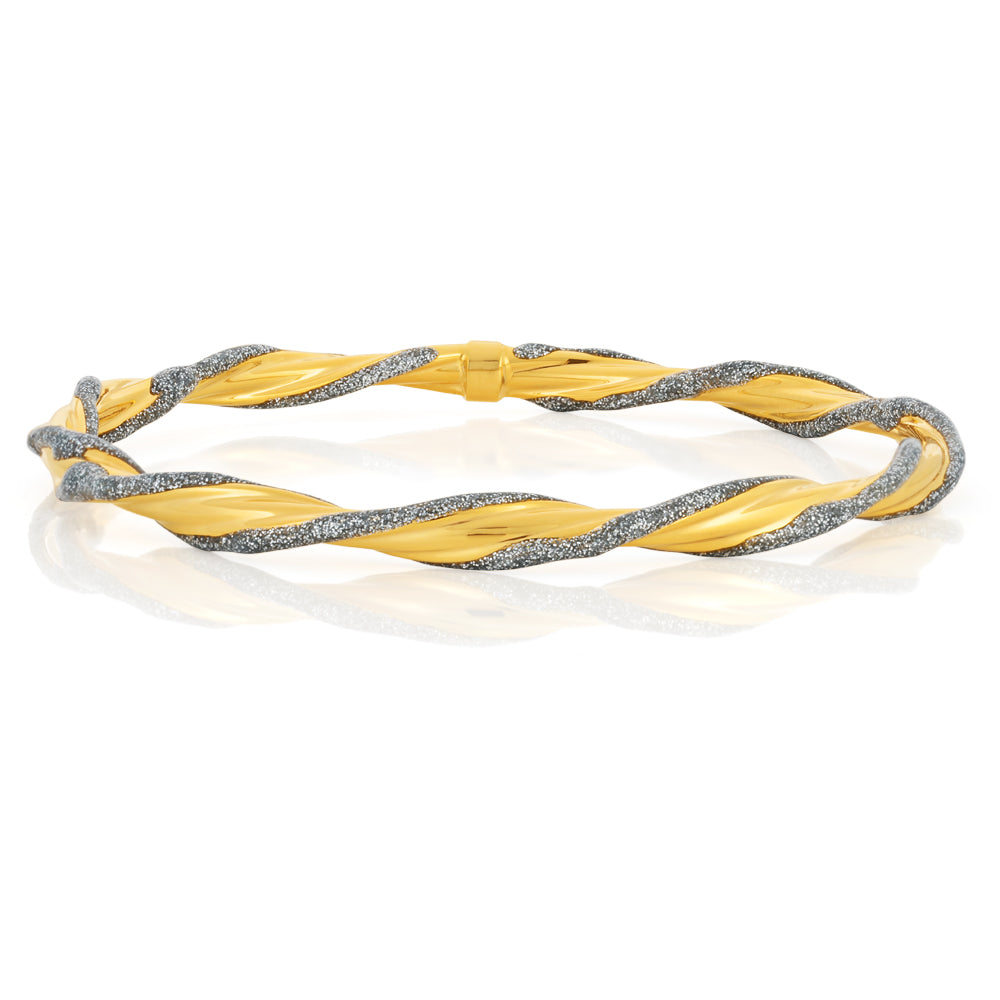 9ct Yellow Gold Silver Filled Stardust Bangle – Shiels Jewellers
