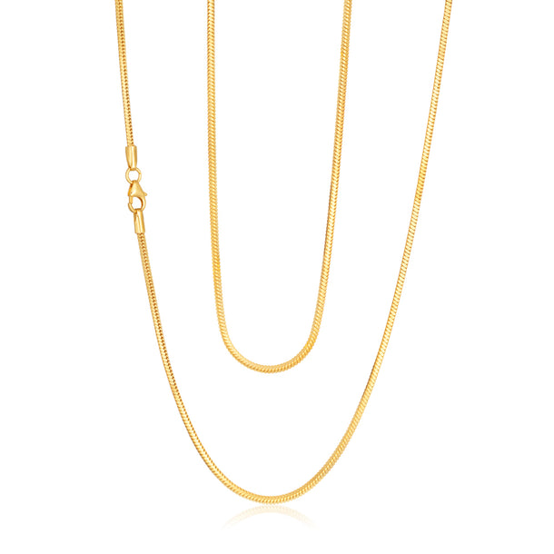 9ct Yellow Gold Filled 55cm Square Snake Chain– Shiels Jewellers