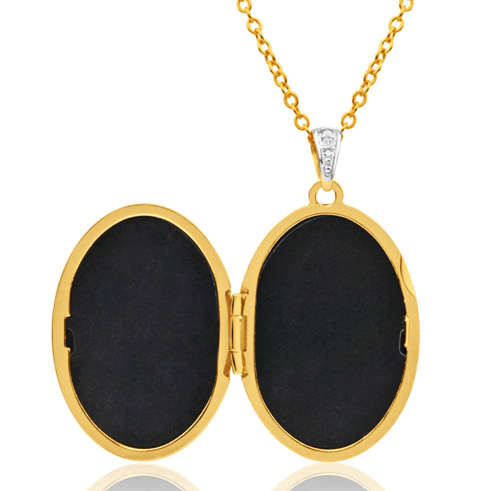 9ct Yellow Gold Diamond Locket Pendant – Shiels Jewellers