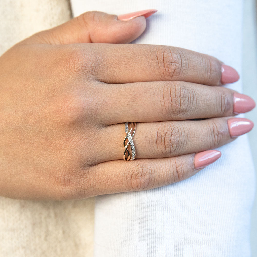 9ct Yellow Gold Diamond Plait Ring– Shiels Jewellers