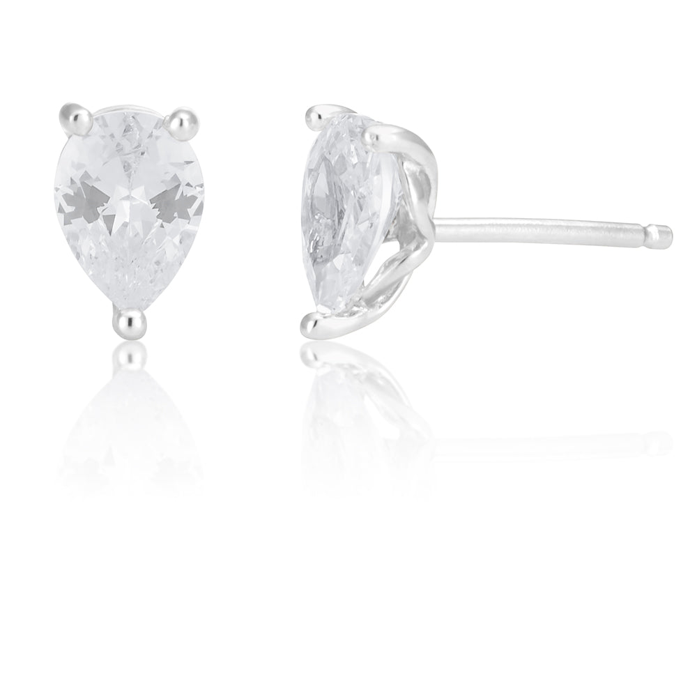 Sterling Silver Cubic Zirconia Pear Studs– Shiels Jewellers