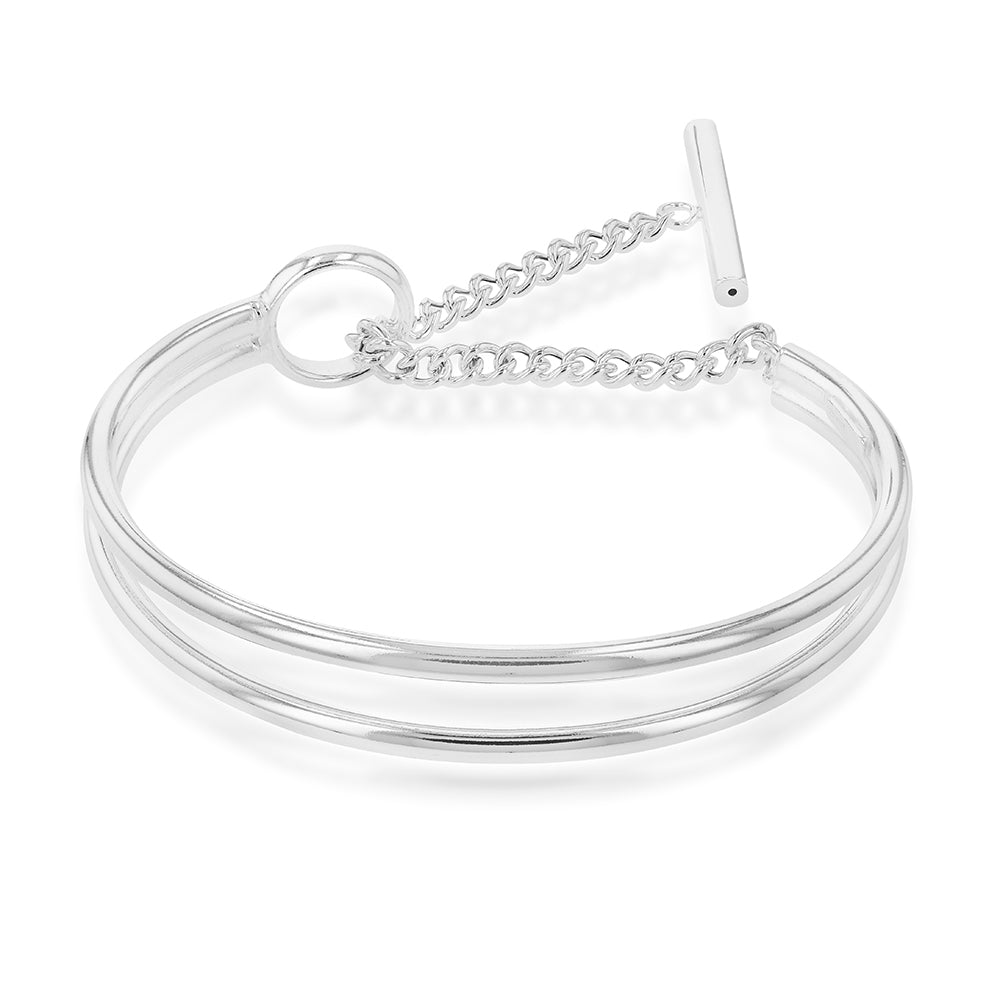 Sterling Silver Open 2 Bar Bangle – Shiels Jewellers