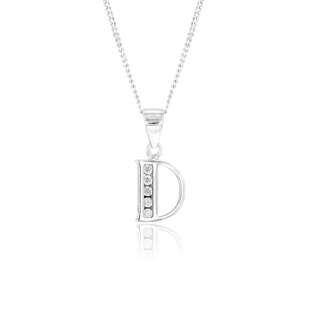 Sterling Silver Cubic Zirconia Initial "D" Pendant – Shiels Jewellers