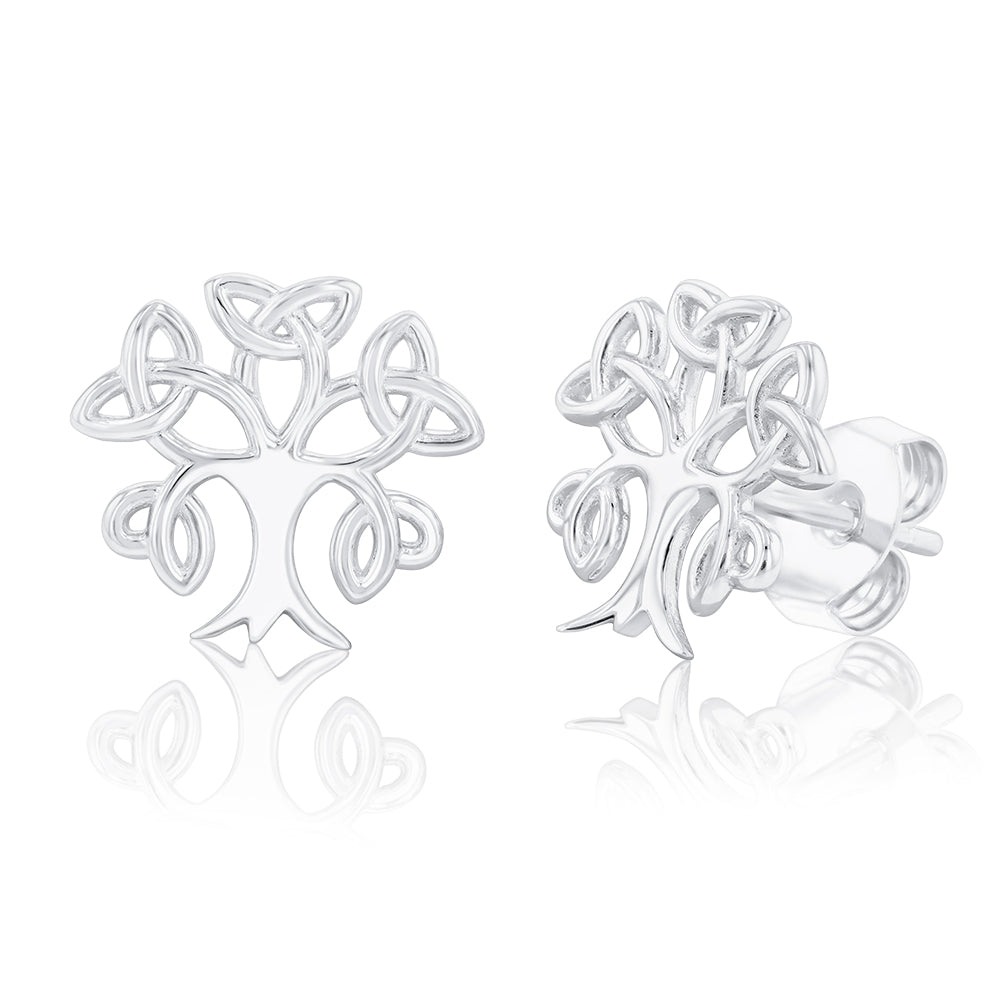 Sterling Silver Tree Of Life Stud Earrings – Shiels Jewellers