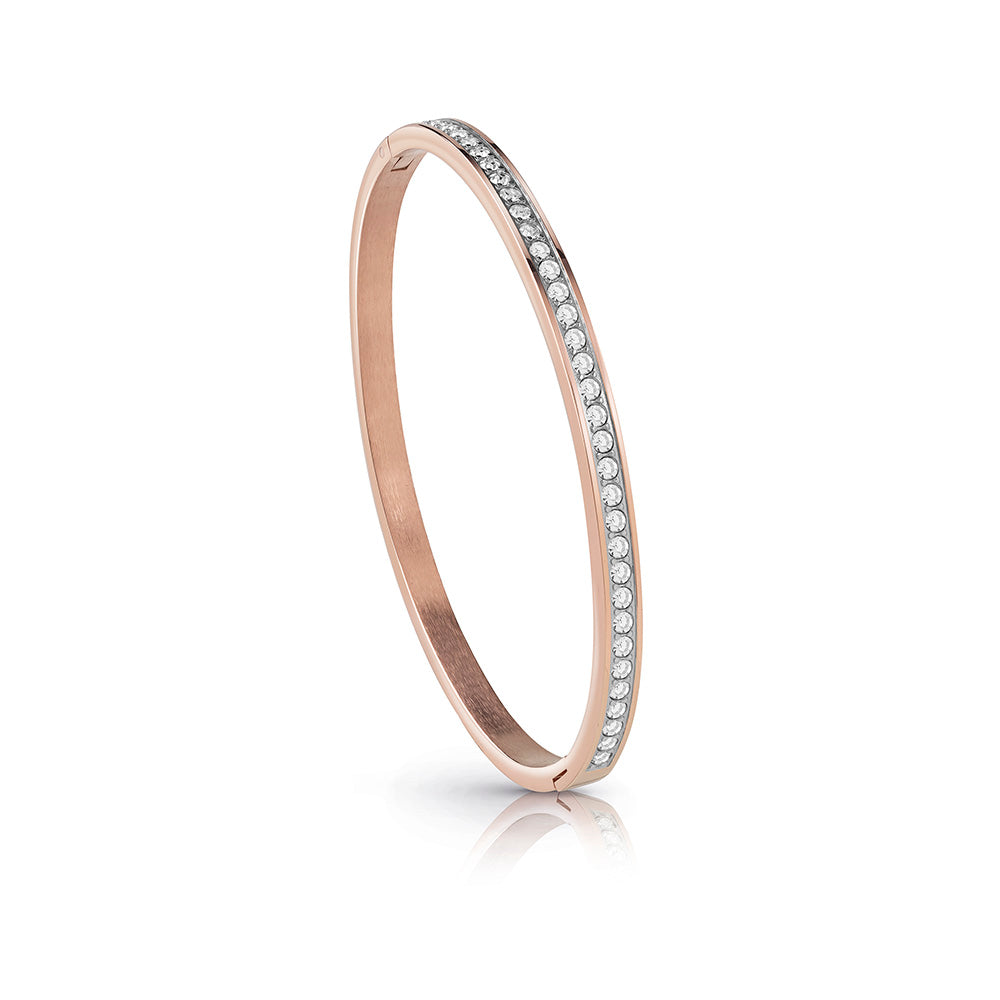 GUESS Rose Plated Crystal Pave Bangle – Shiels Jewellers
