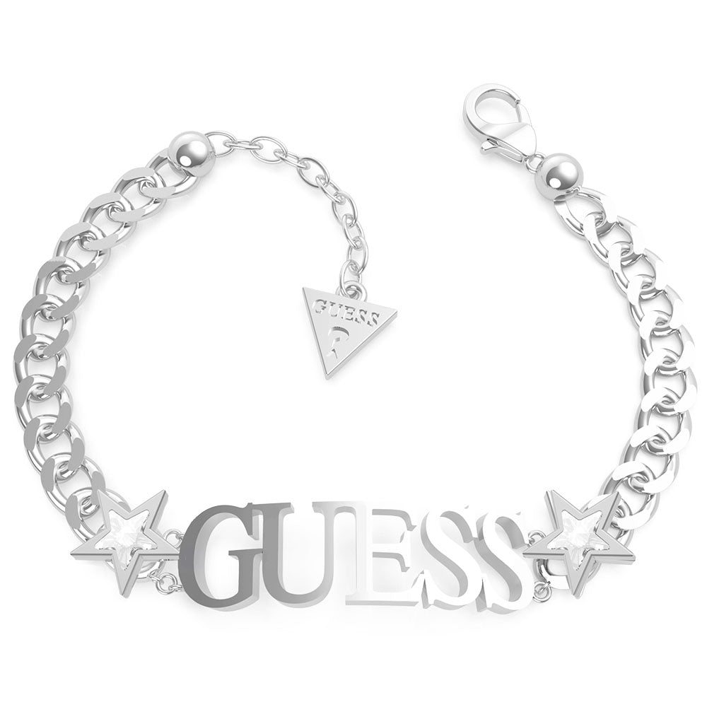 GUESS Stainless Steel Curb Chain Logo & Stars Bracelet – Shiels Jewellers
